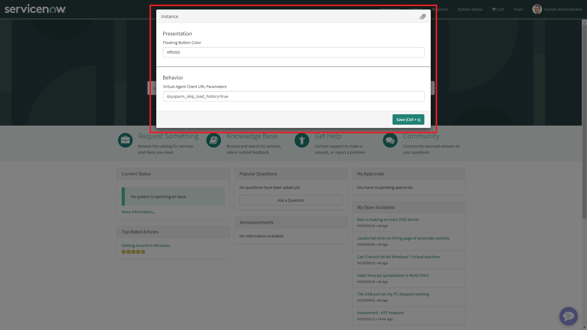 Adding instance options to directly embedded Servi... - ServiceNow Community